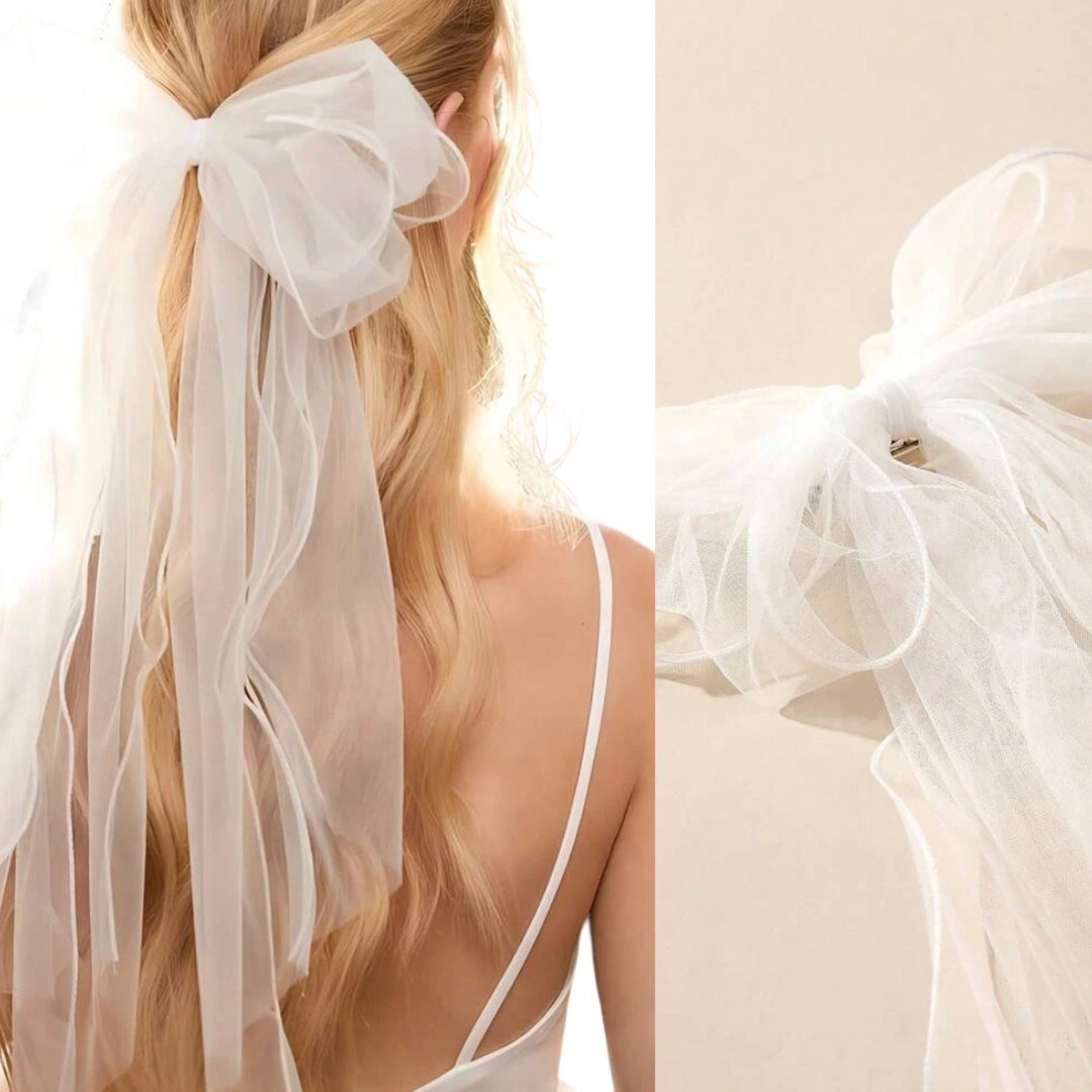 WEDDING Bow Veil BRIDAL Veil Wedding Veil Simple Wedding Veil - Etsy