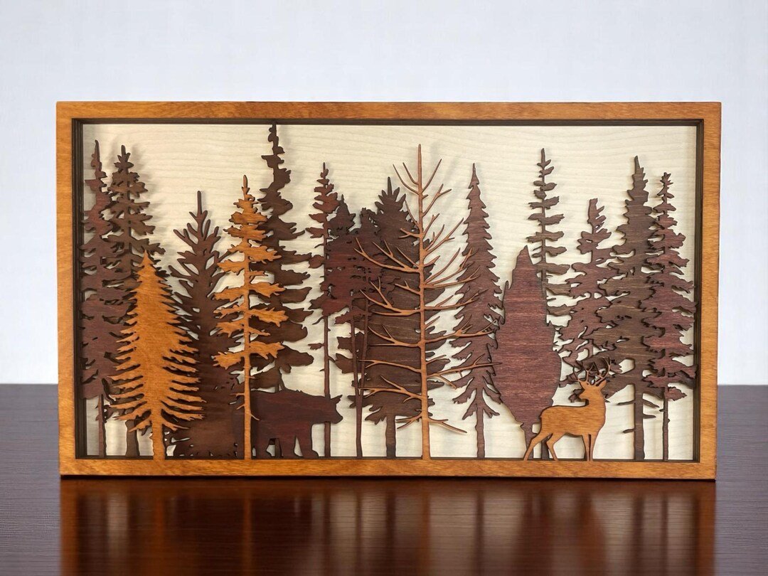 Wooden Layered Forest Scene - Large - Etsy