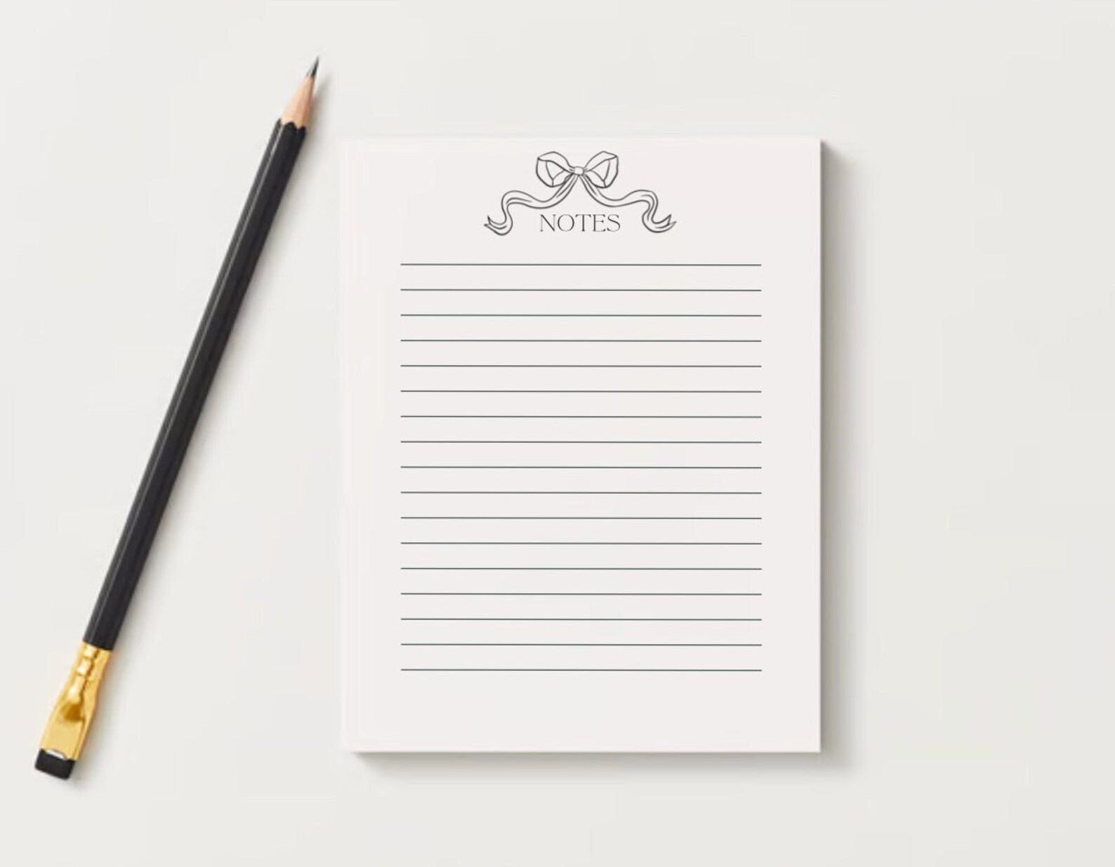 Simple Minimalistic Ribbon Large Notepad Page - Etsy