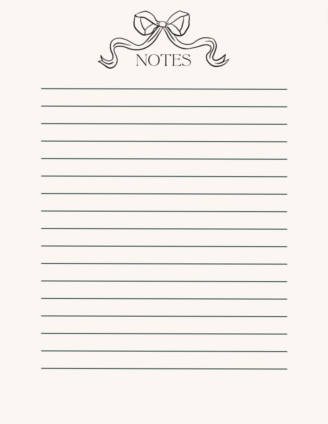 Simple Minimalistic Ribbon Large Notepad Page - Etsy