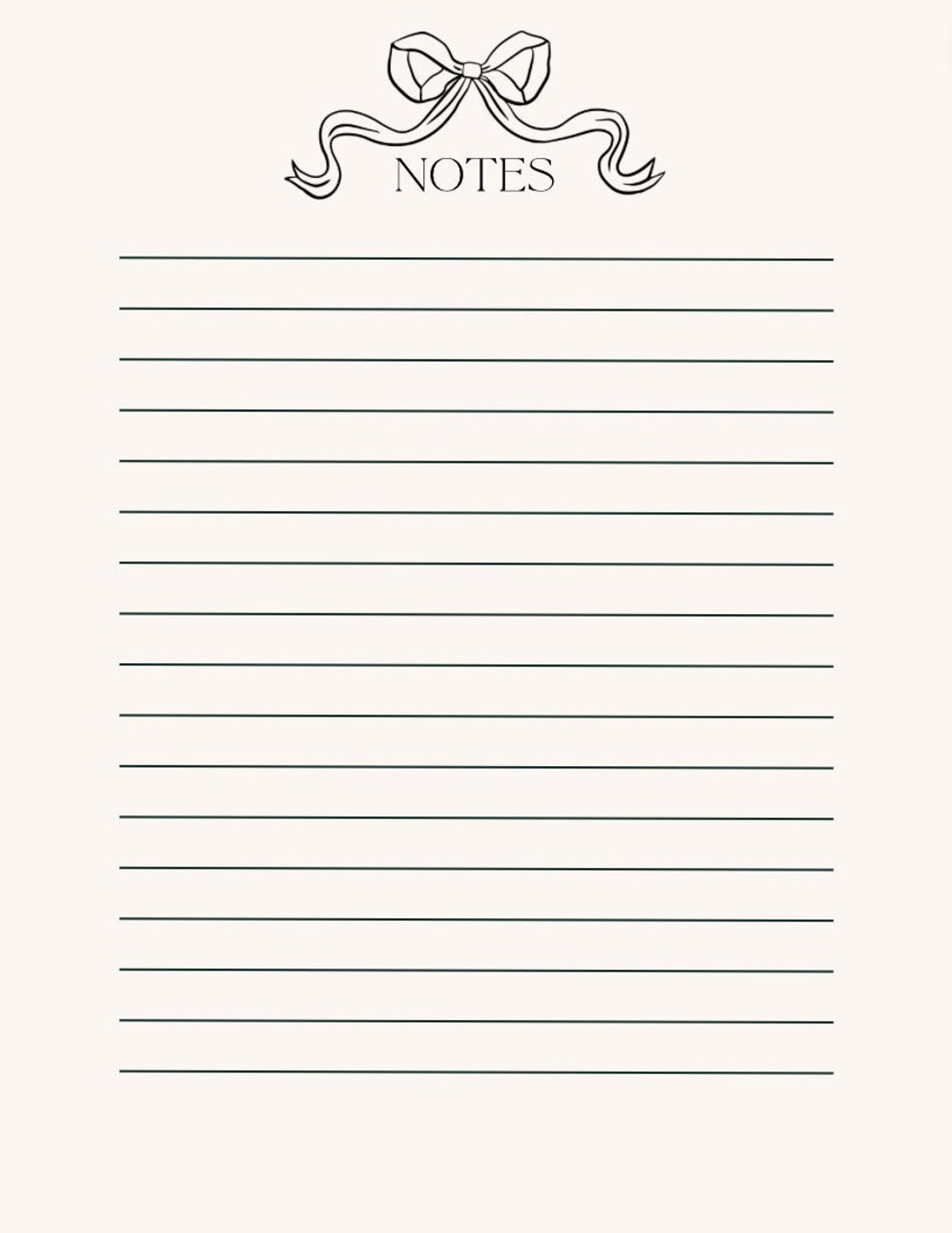 Simple Minimalistic Ribbon Large Notepad Page - Etsy