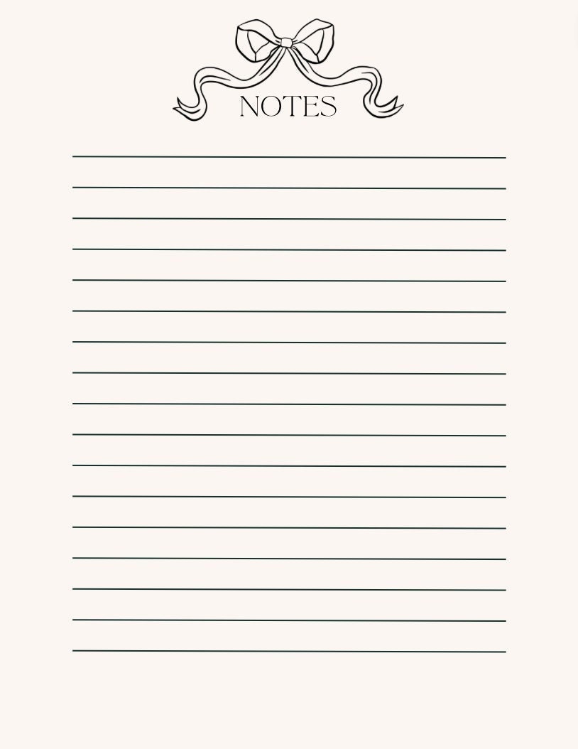 Simple Minimalistic Ribbon Large Notepad Page - Etsy