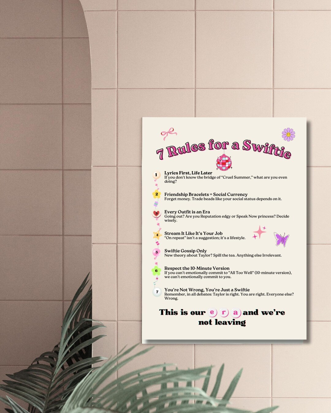 Swiftie 7 Rules Poster Digital File - Etsy