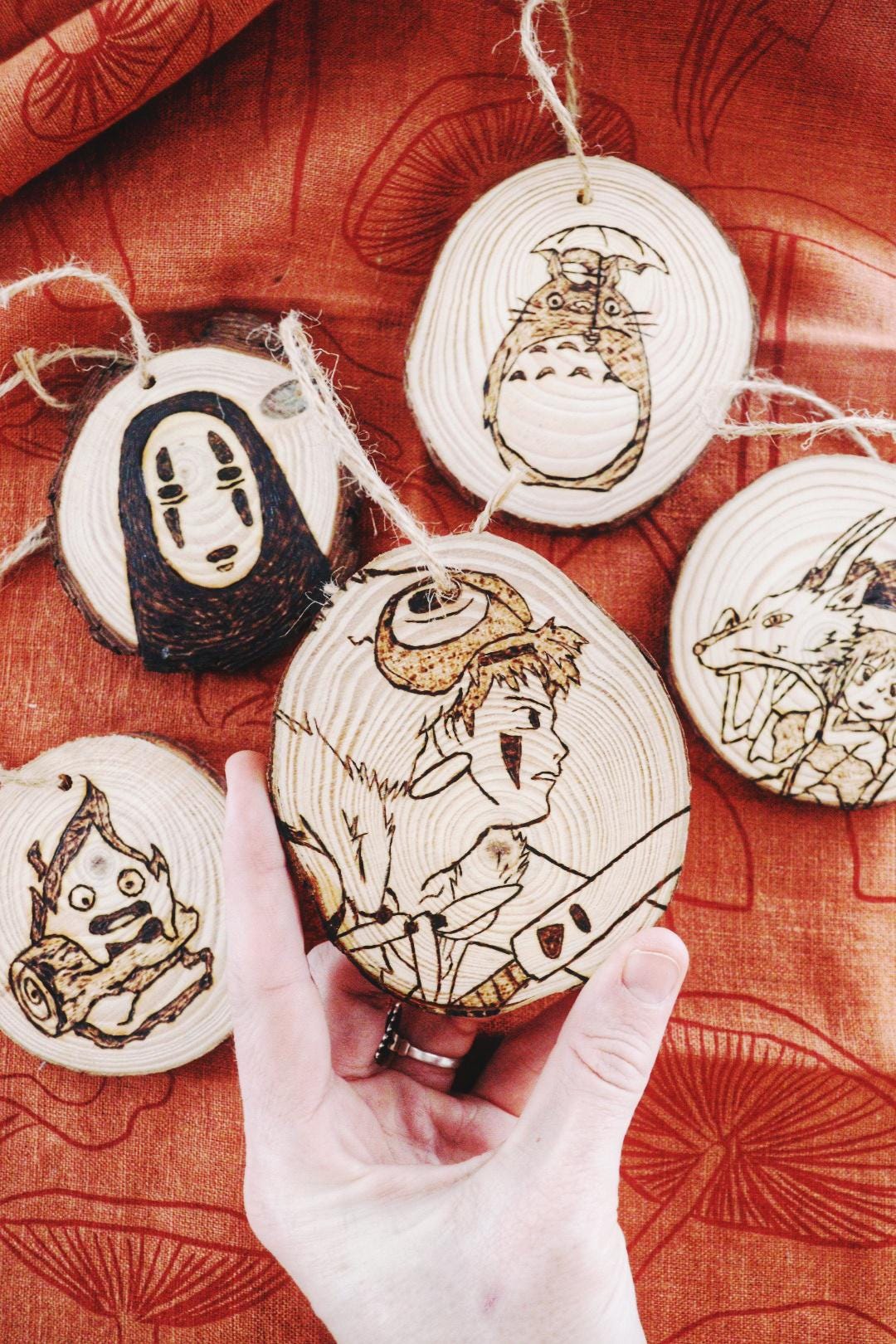 Pyrography Anime Art Ornament Handmade Wood Burning - Etsy