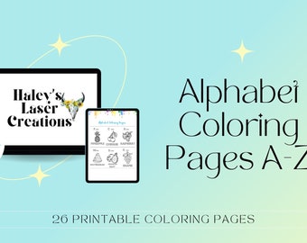 Printable Coloring Pages, A-Z Alphabet PDF Pages, Coloring Pages for ...