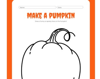 Halloween Pumpkin Coloring Worksheet - Etsy