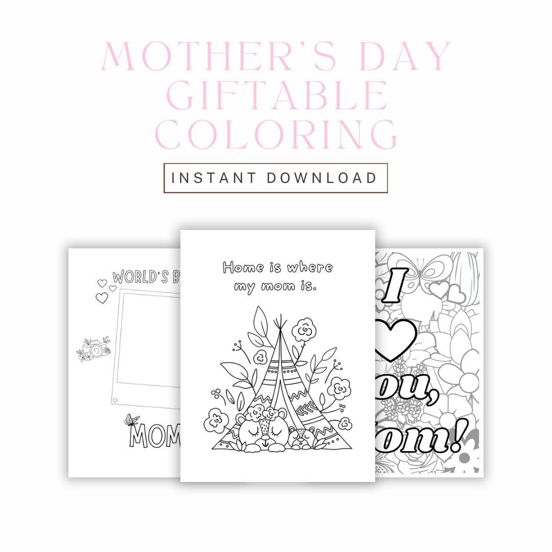 Mother’s Day Giftable Coloring Sheets - Etsy