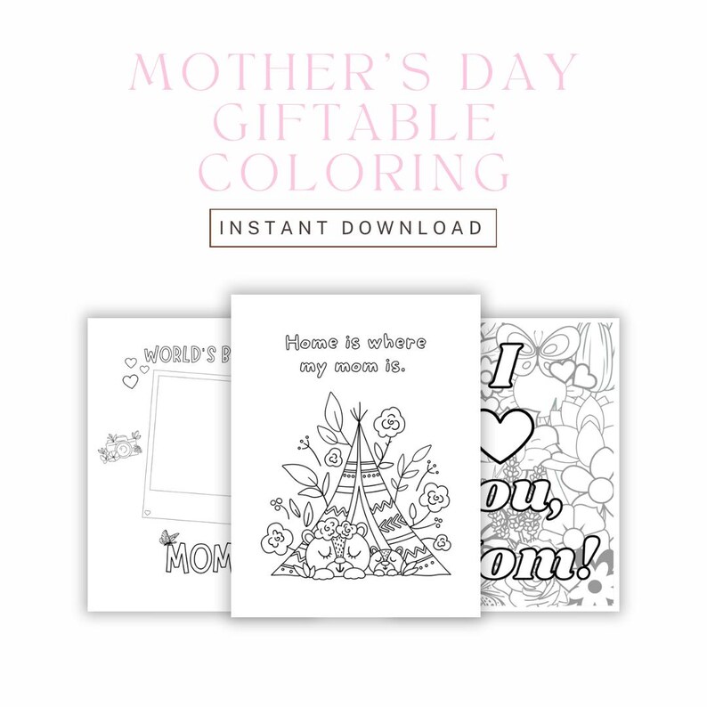 Mother’s Day Giftable Coloring Sheets - Etsy