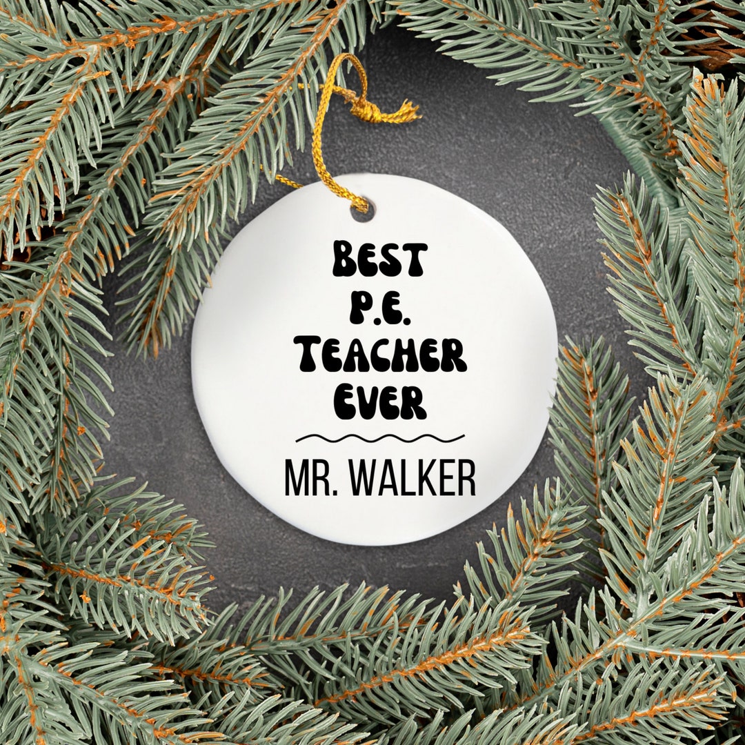 Personalized PE Teacher Ornament, Custom Gym Teacher Gift, Teacher Gift ...