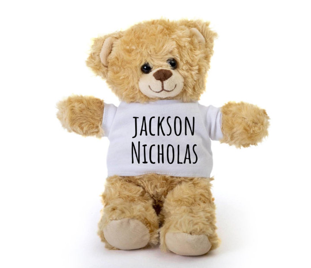 Custom Stuffed Teddy Bear, Personalized Teddy Bear, Gift for Newborn ...