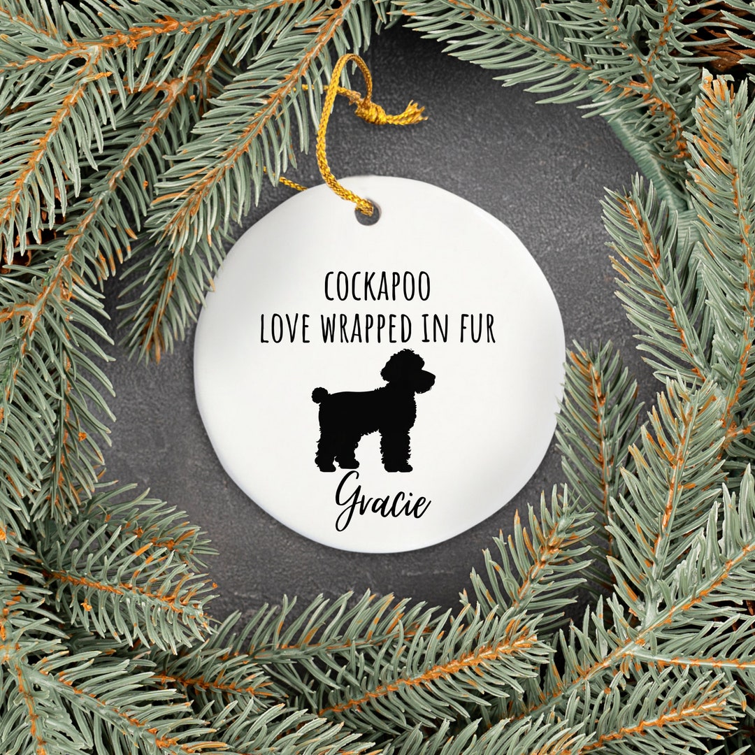 Personalized Cockapoo Ornament, Custom Dog Ornament, Cockapoo Christmas ...