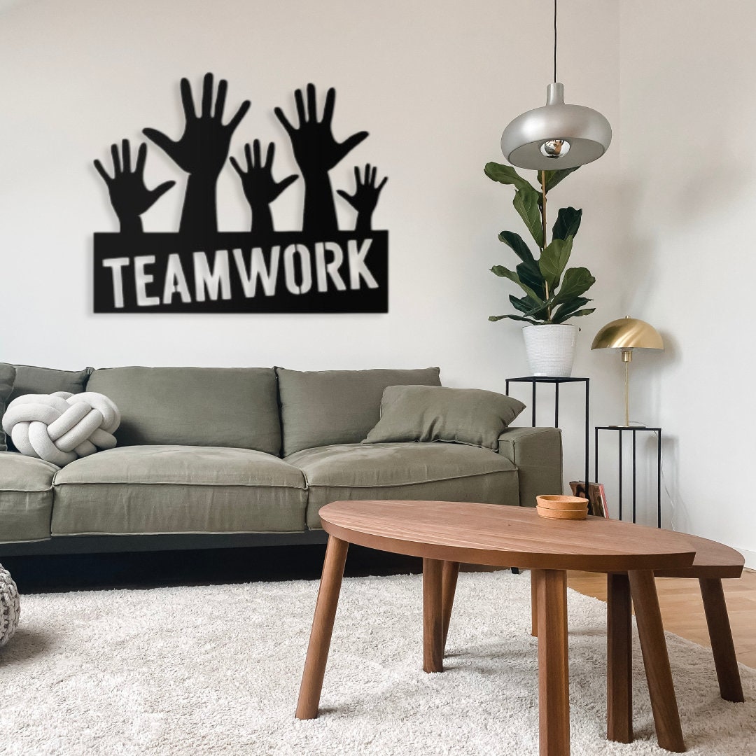 Team Work Wall Art Black Modern Minimalist Wall Art Gift to - Etsy