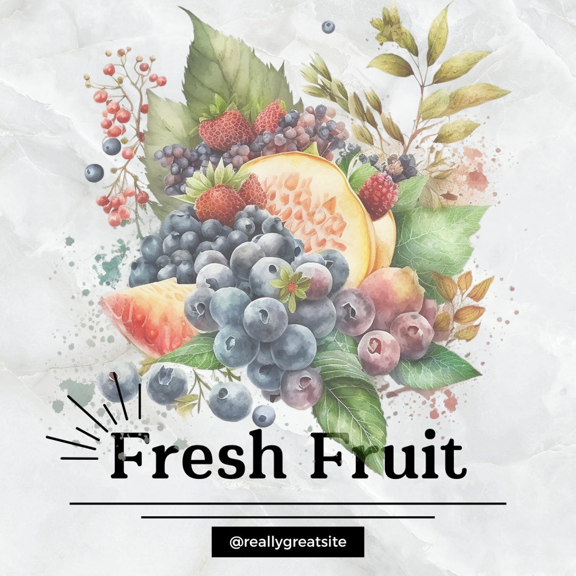 Watercolor Fruits Clipart, Fruits PNG, Elements, Commercial Use ...