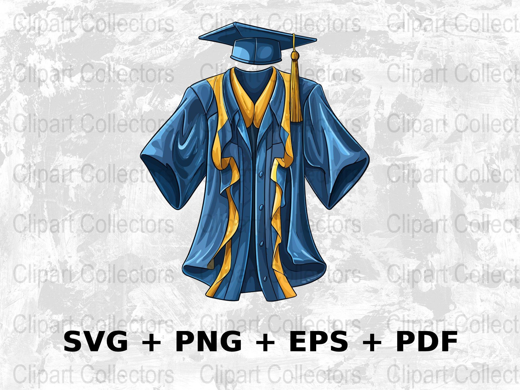 Cartoon Graduation Cap And Gown