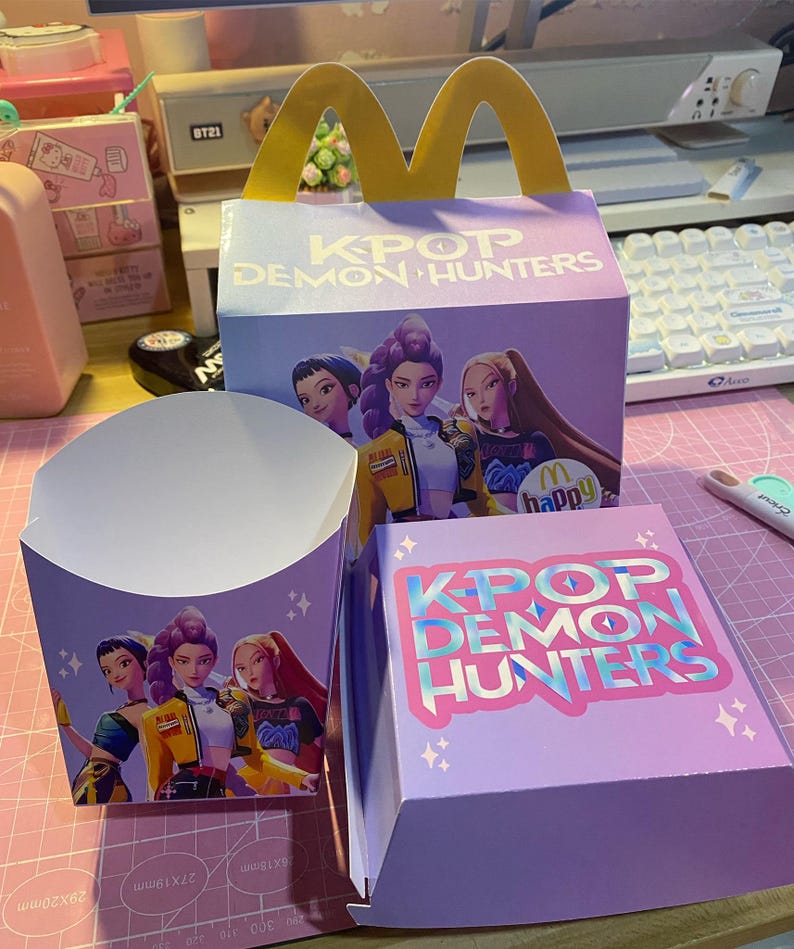 Kpop Demon Hunters Happy Meal Set – DIY Printable Fast-food Style Carry ...