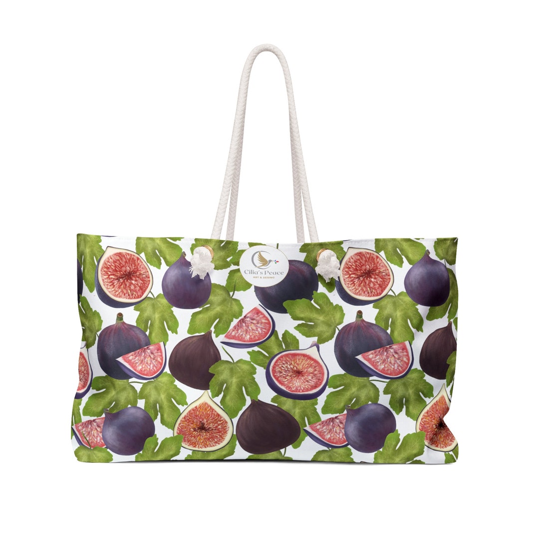 Weekender Bag Figs, Oversized Weekender Bag, Large Tote Bag, Bag for ...