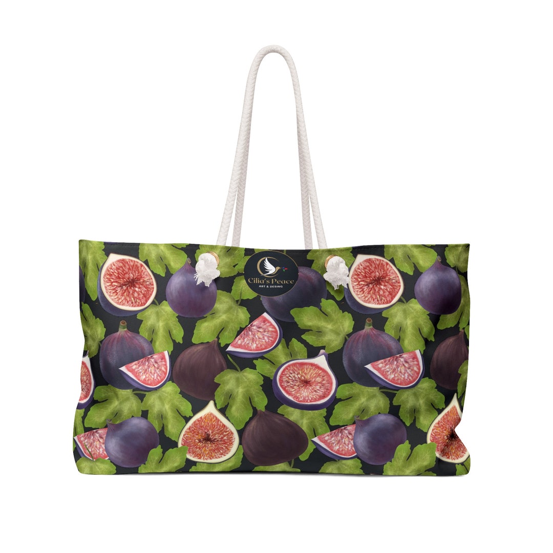 Weekender Bag Figs, Oversized Weekender Bag, Large Tote Bag, Beach Bag ...