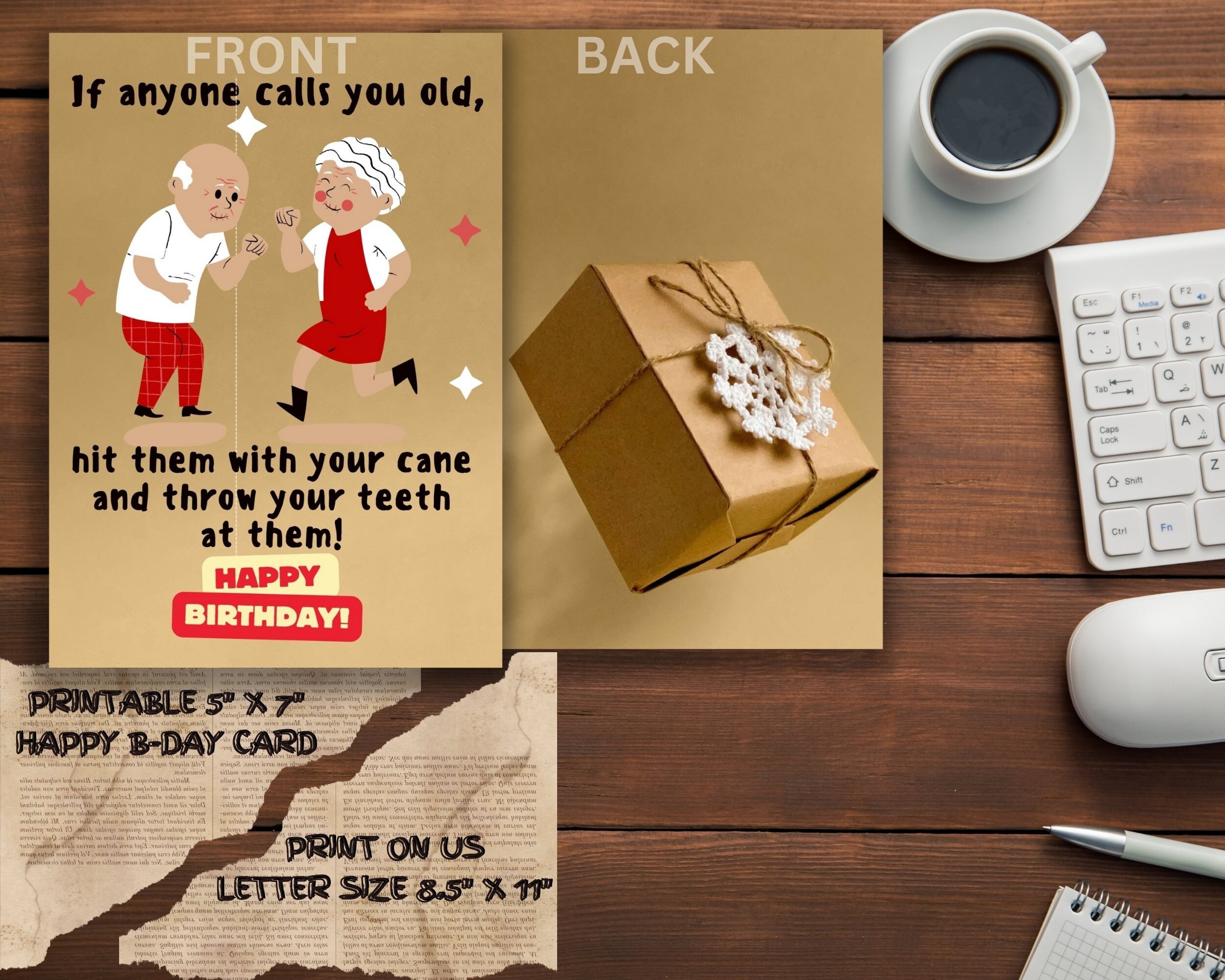 Funny Birthday Gift Card. Too Old - Etsy