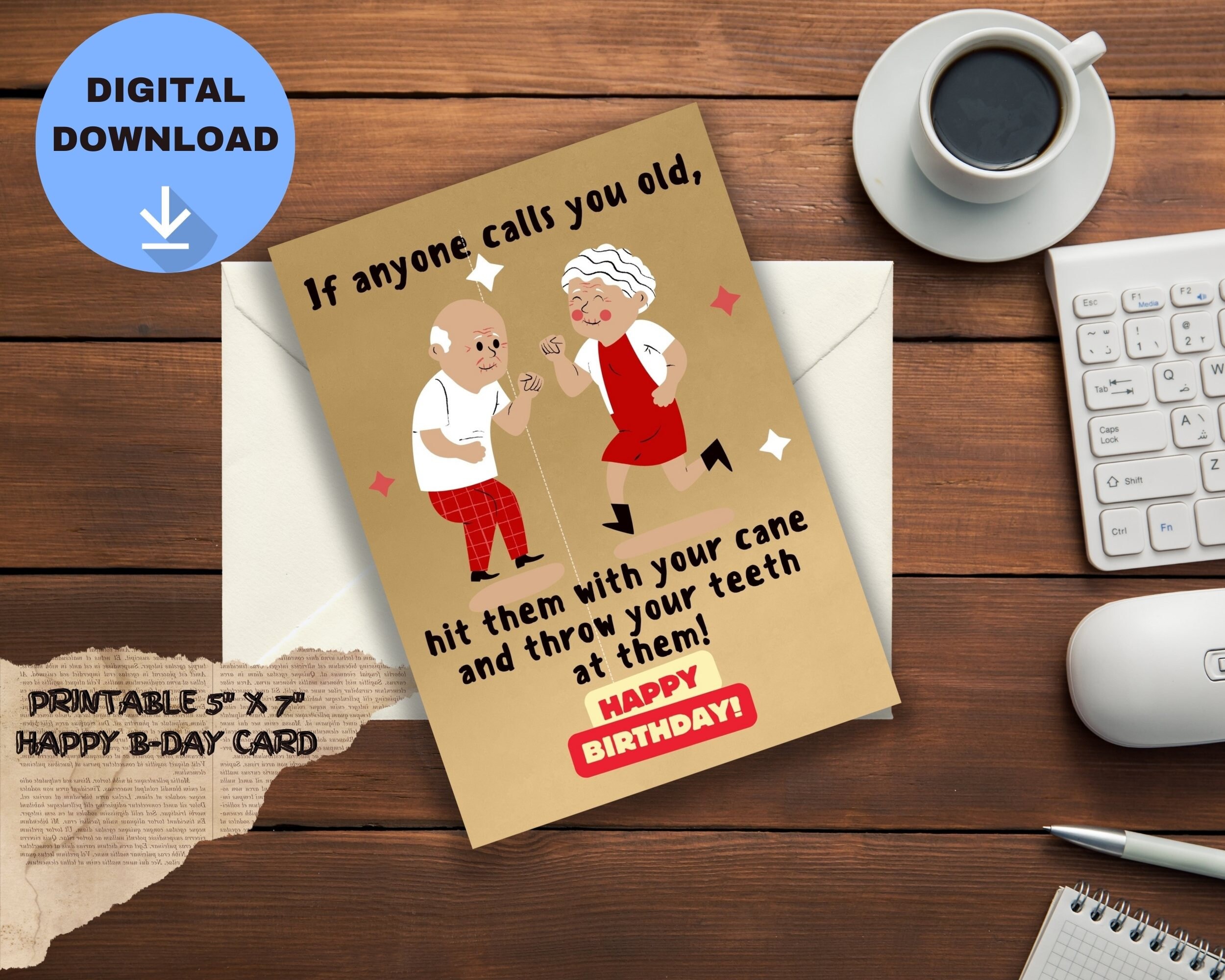 Funny Birthday Gift Card. Too Old - Etsy