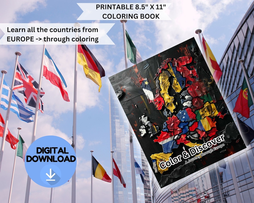 Color & Discover Europe. A Coloring Journey . - Etsy