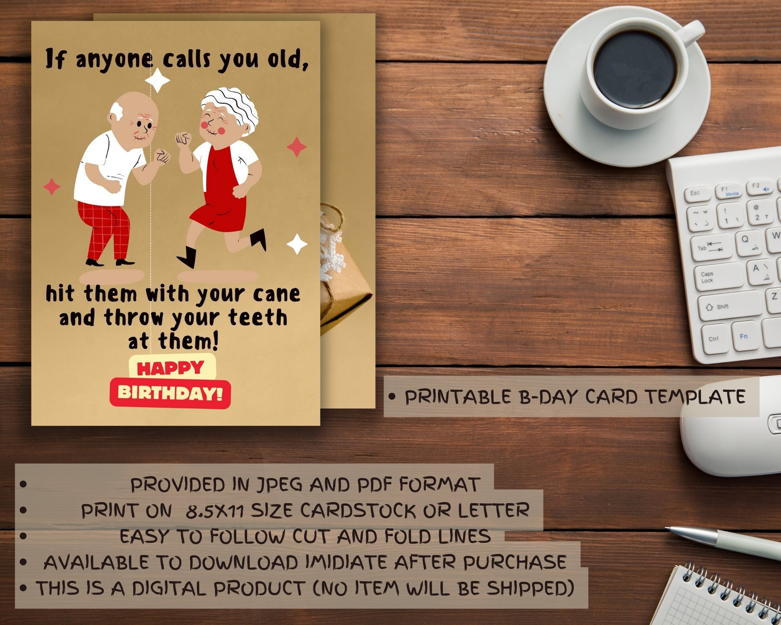 Funny Birthday Gift Card. Too Old - Etsy