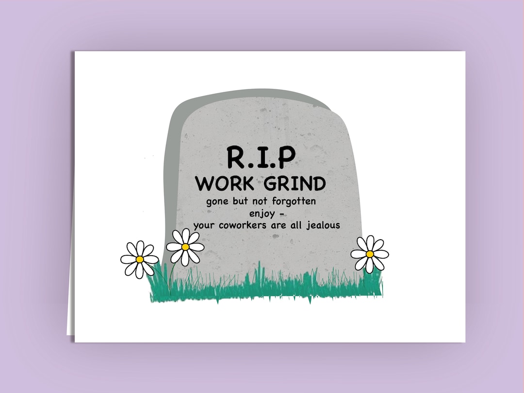 RIP Work Grind Funny Retirement Card Envelope - Etsy