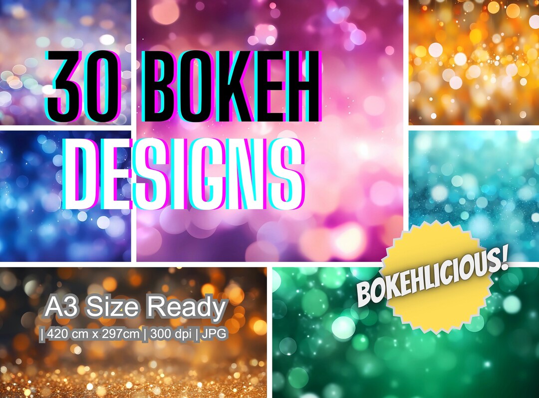30 Light Bokeh Digital Background, Instant Download, Commercial Use ...