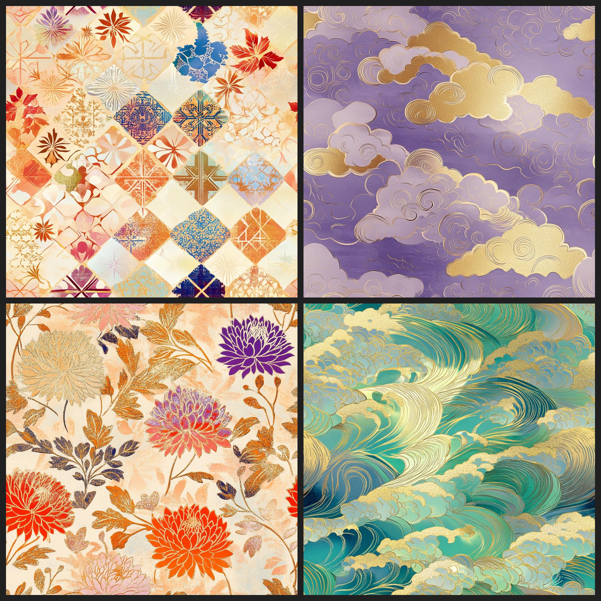 Chiyogami Paper Printable Japanese Paper Gold Foil Pattern Washi ...