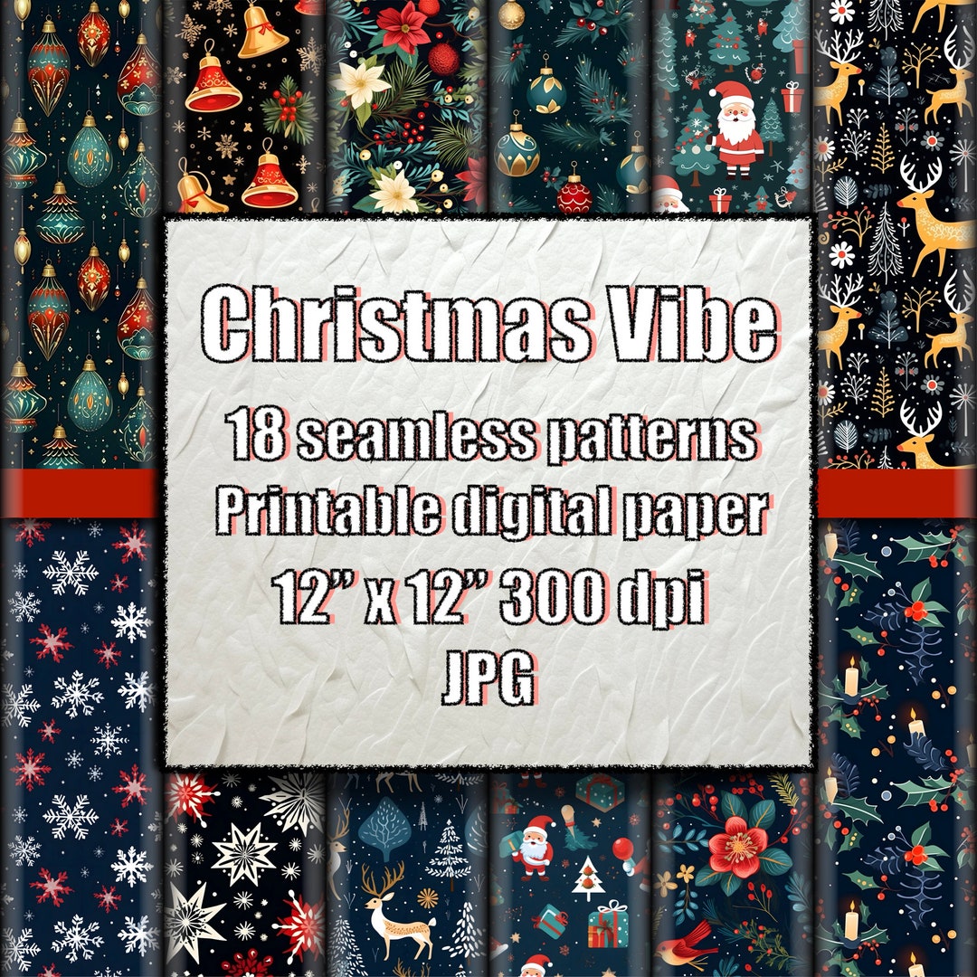 Christmas Seamless Pattern Printable Wallpaper Download Season Decor ...