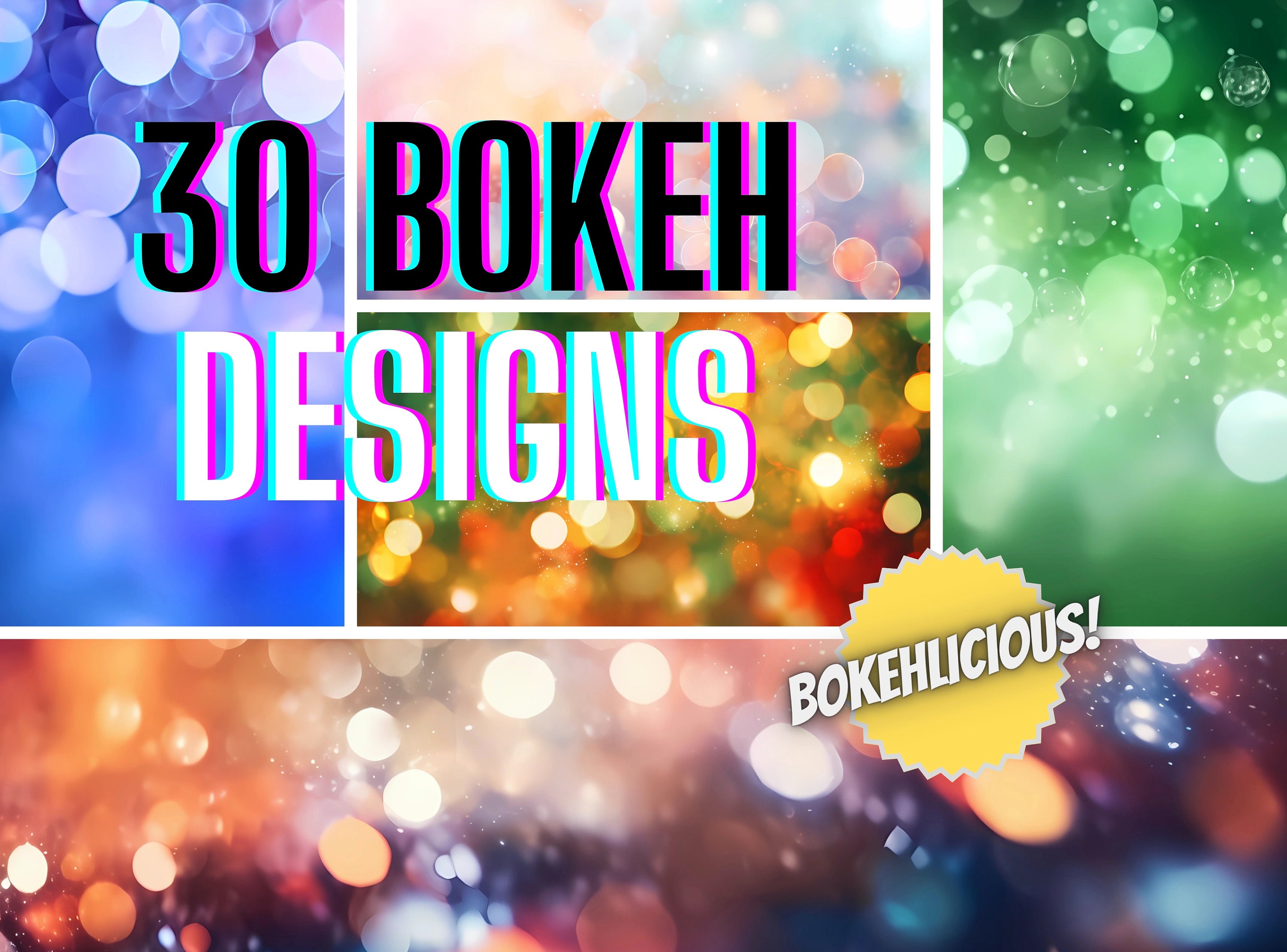 30 Light Bokeh Digital Background, Instant Download, Commercial Use ...