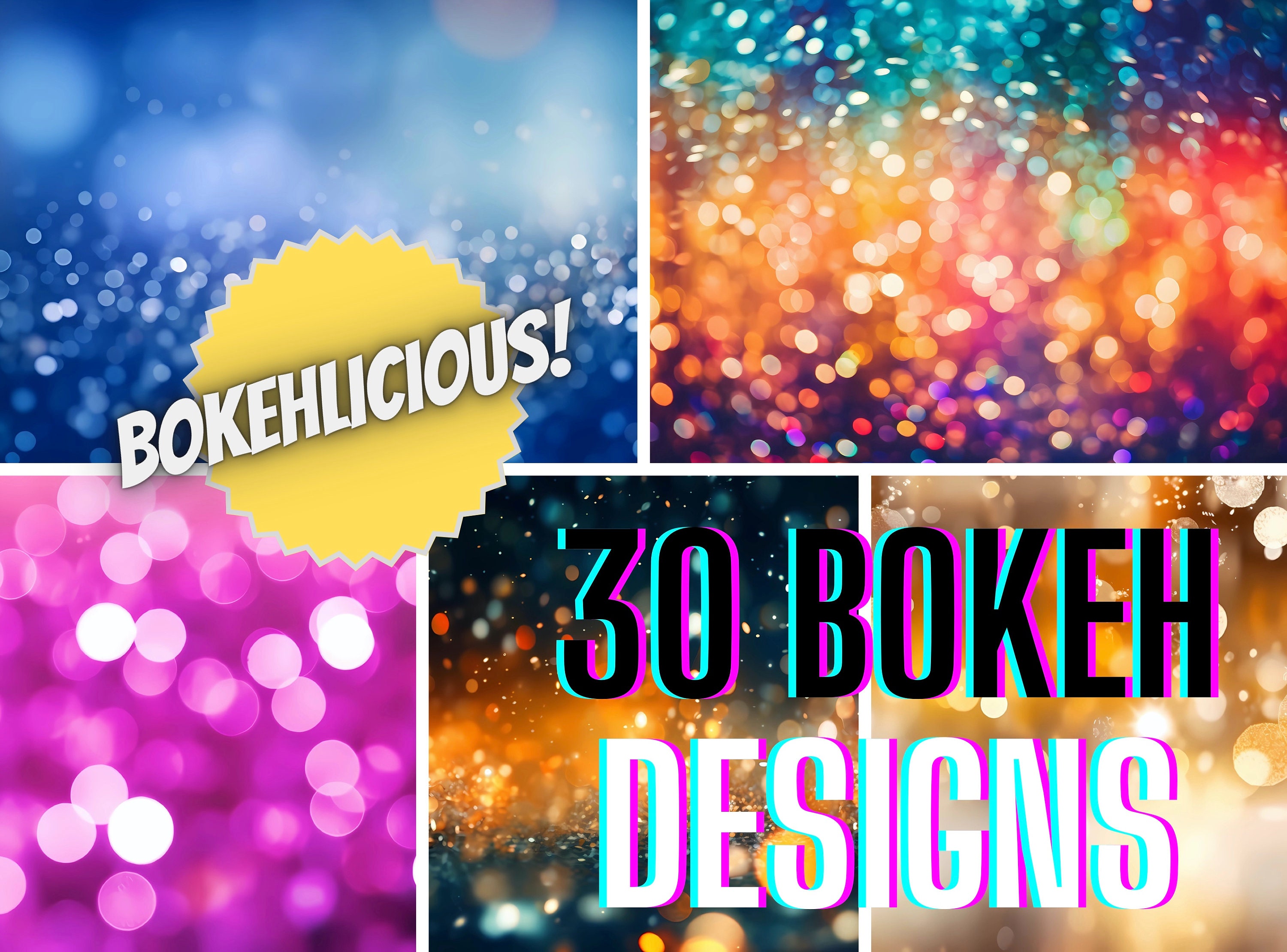 30 Light Bokeh Digital Background, Instant Download, Commercial Use ...