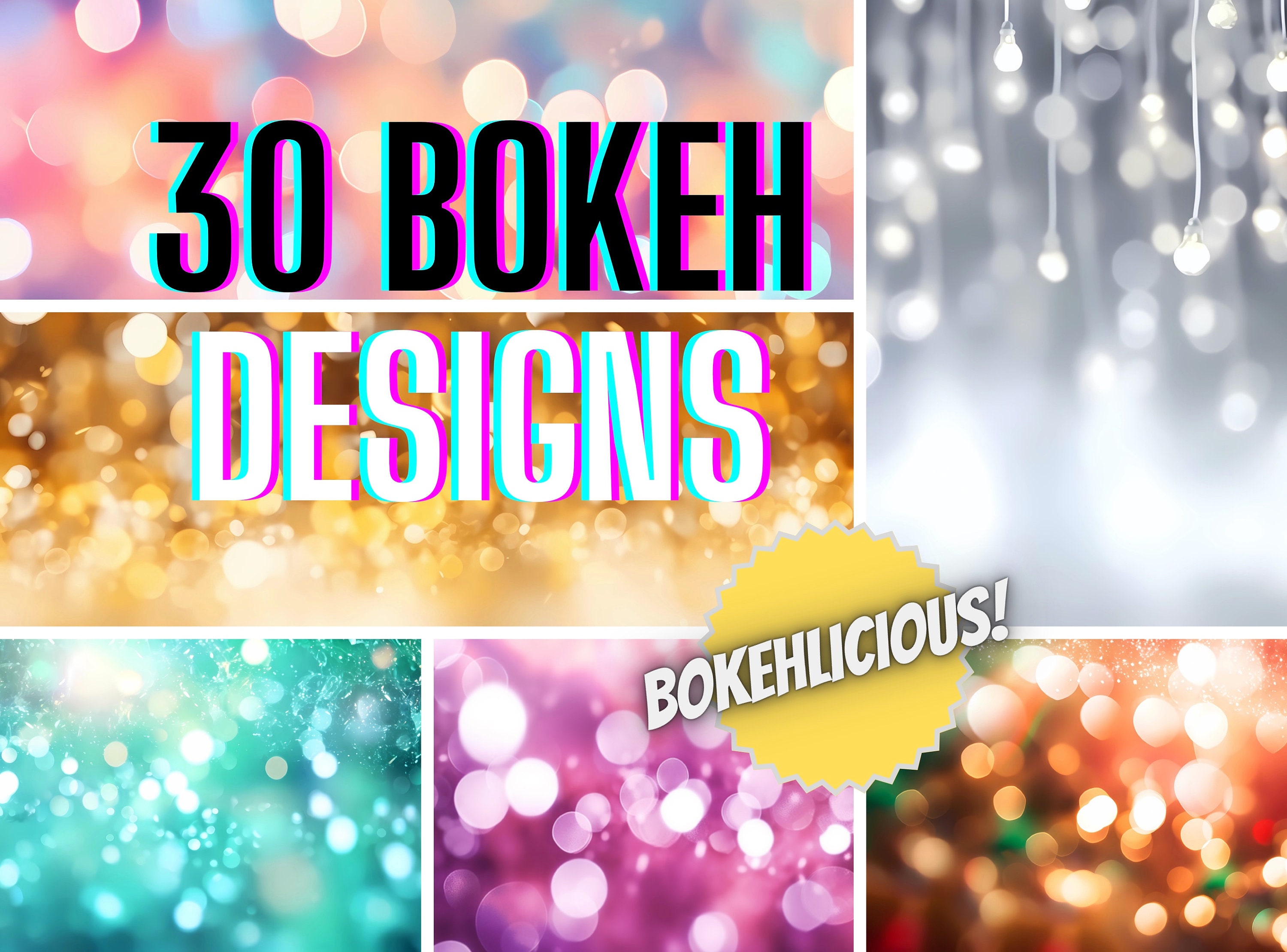 30 Light Bokeh Digital Background, Instant Download, Commercial Use ...