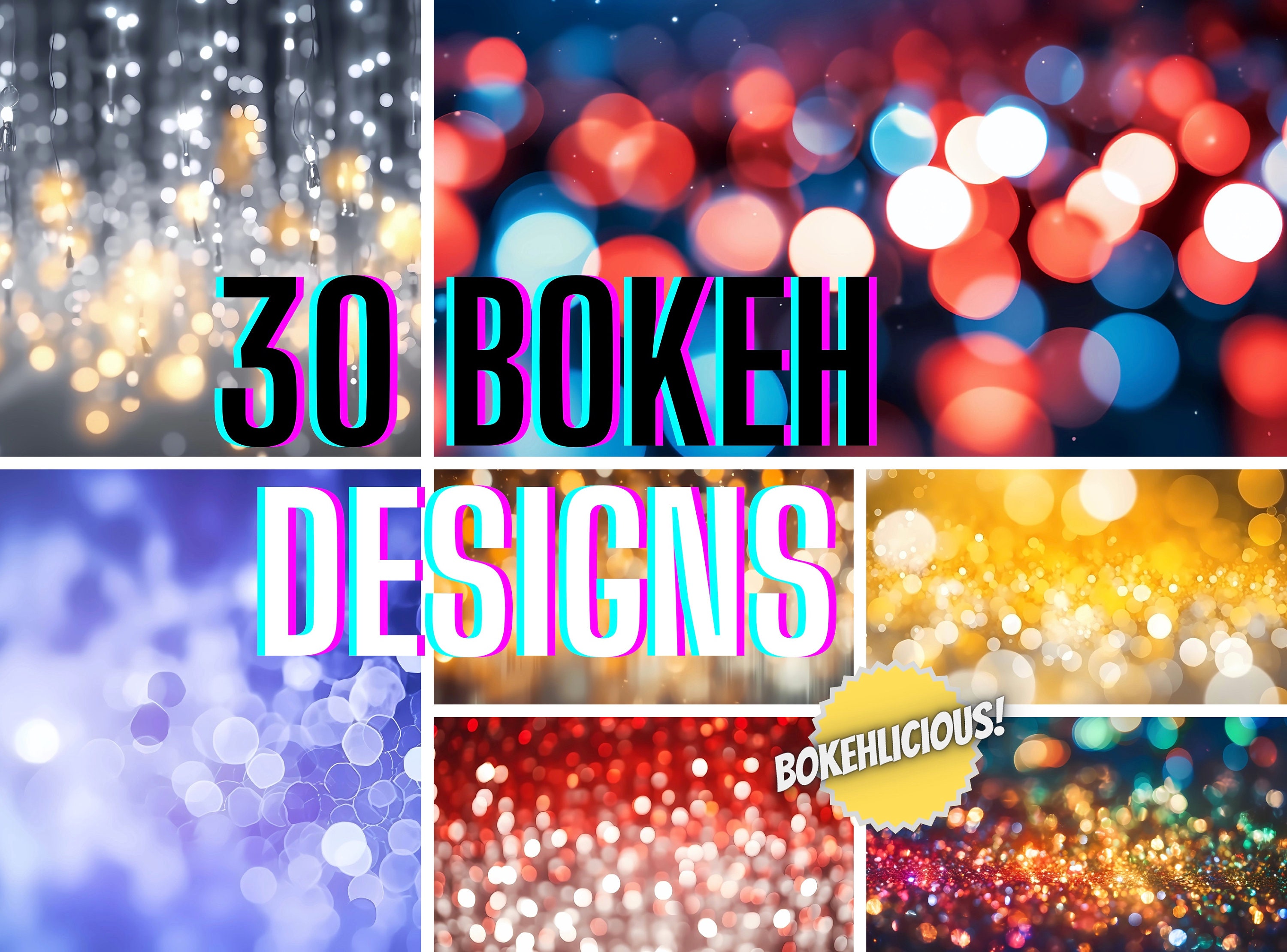 30 Light Bokeh Digital Background, Instant Download, Commercial Use ...