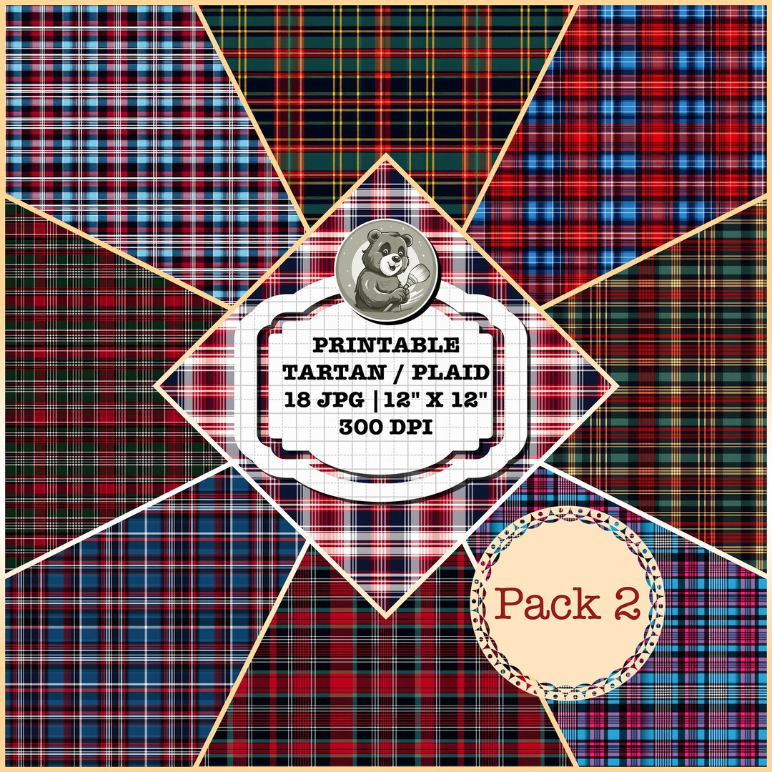 Tartan Plaid Seamless Pattern Digital Paper Scottish Heritage Clan JPG ...