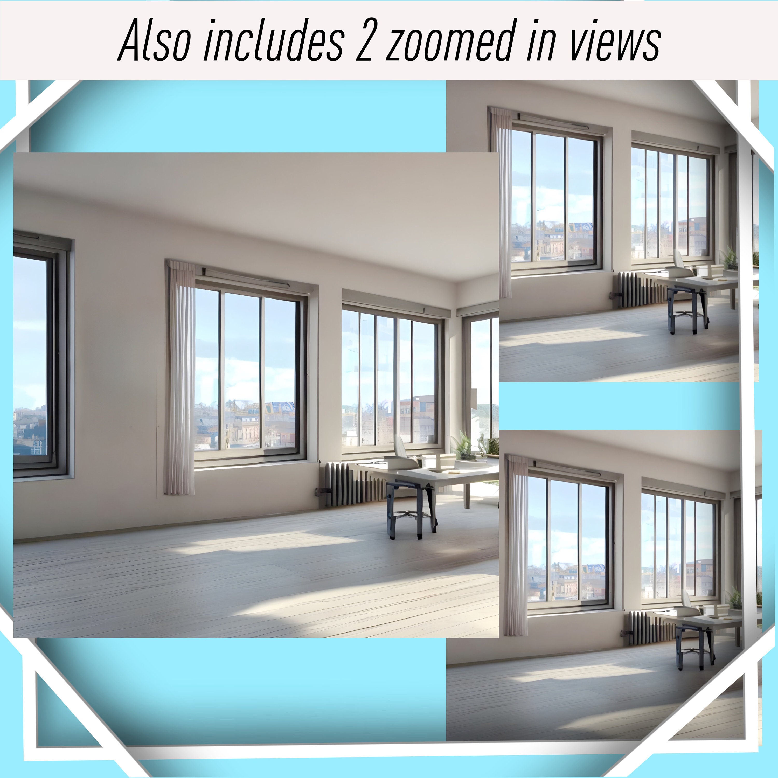UPPER LEVEL LOFT Realistic Virtual Background for Work From Home or ...