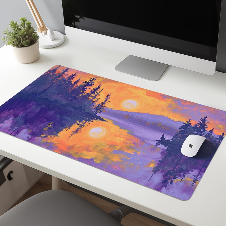 Sunset Landscape Mouse Pad Large Computer Pad Desk Mat Oil Painting ...