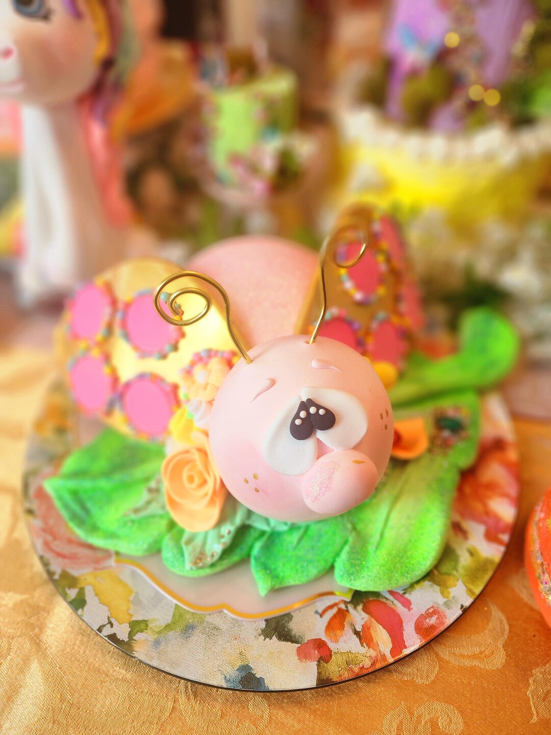 Enchanted and Whimsical Garden Bug Centerpiece in Pink, Spring and ...