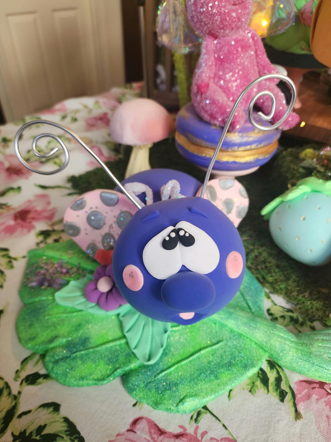 Enchanted and Whimsical Garden Bug Centerpiece in Blue. Spring and ...