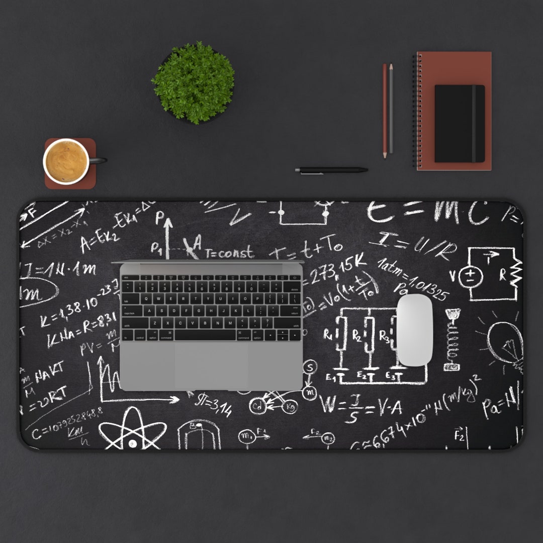 Physics Desk Mat, Chalkboard Science Equations, Math Teacher Gift ...