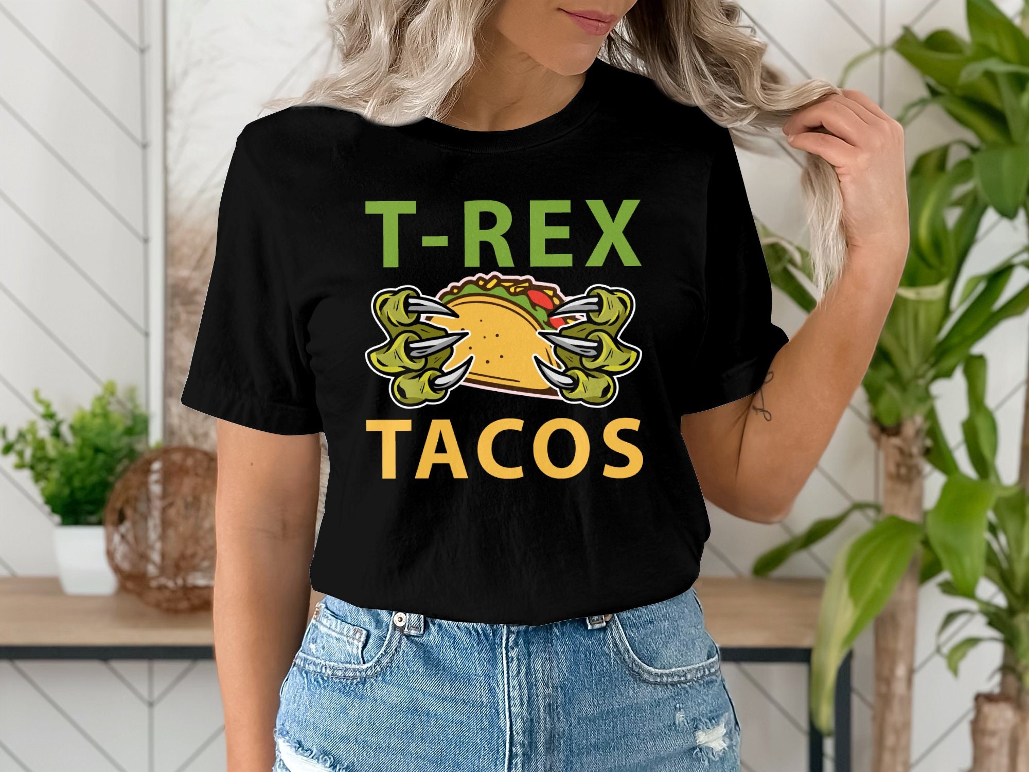 Funny T-rex Taco Lover T-shirt, Dinosaur Taco Tuesday Shirt, Unisex ...
