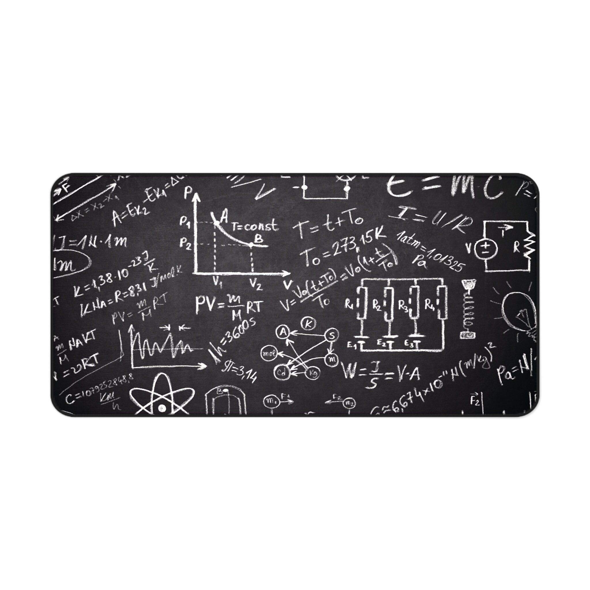 Physics Desk Mat, Chalkboard Science Equations, Math Teacher Gift ...