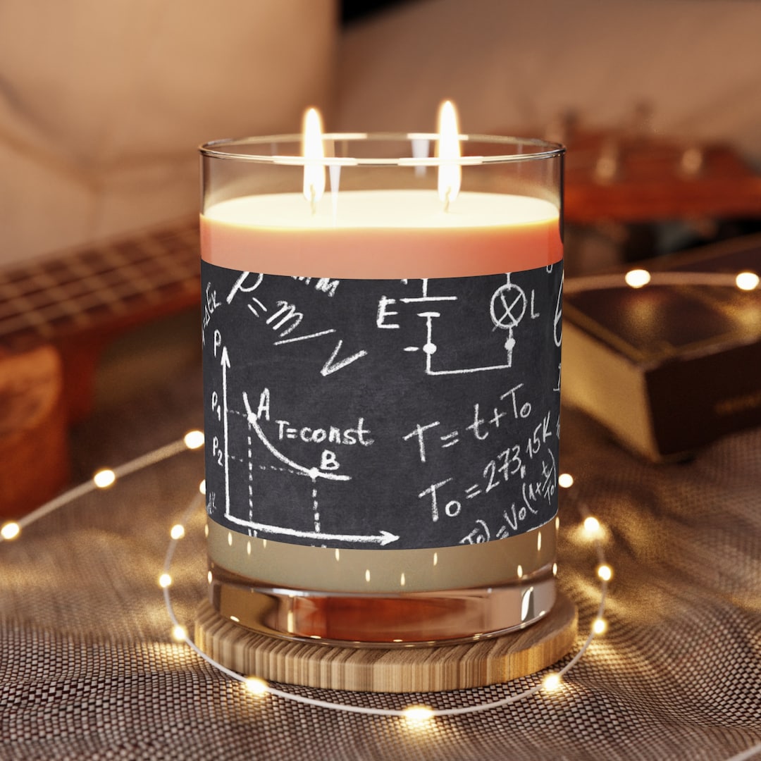 Physics Sented Candle, Chalkboard Science Equations, Math Teacher Gift ...