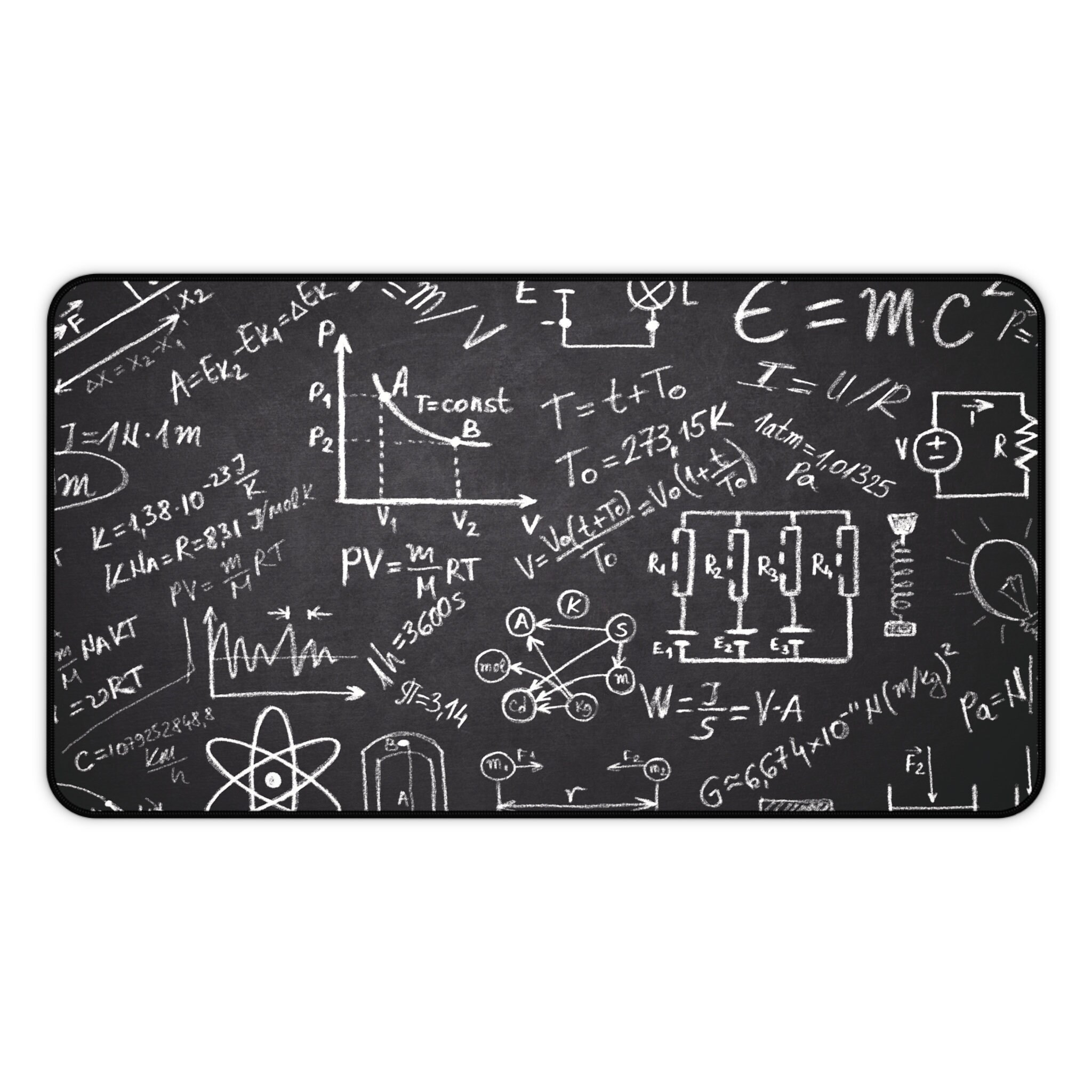 Physics Desk Mat, Chalkboard Science Equations, Math Teacher Gift ...