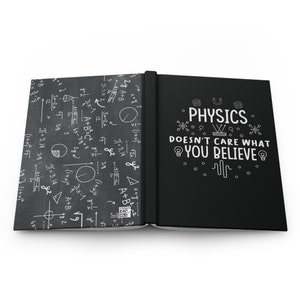 Physics Themed Hardcover Journal, Science Lover Notebook, Matte Black ...