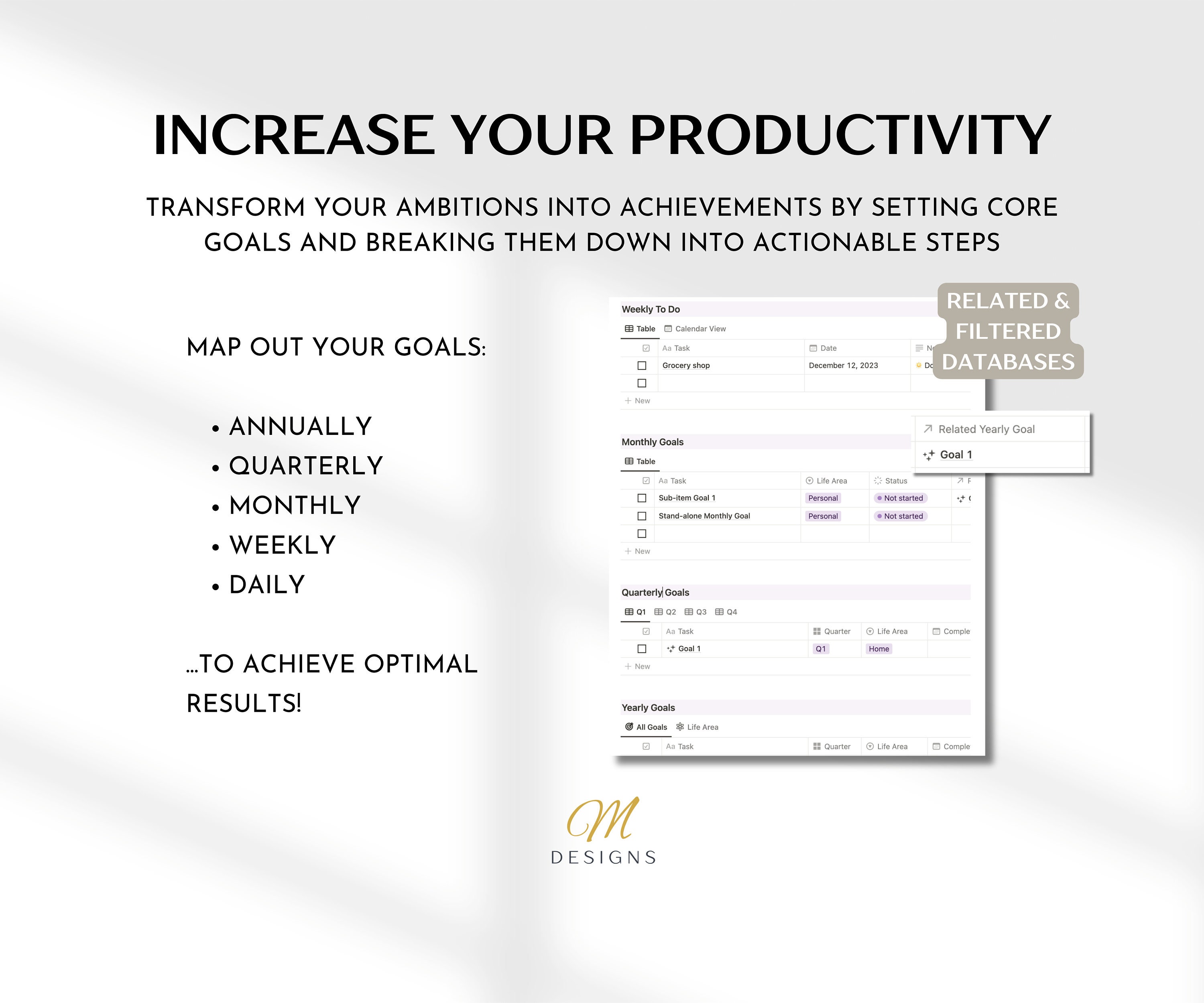 Notion Second Brain Template Aesthetic Notion Life Planner Productivity ...