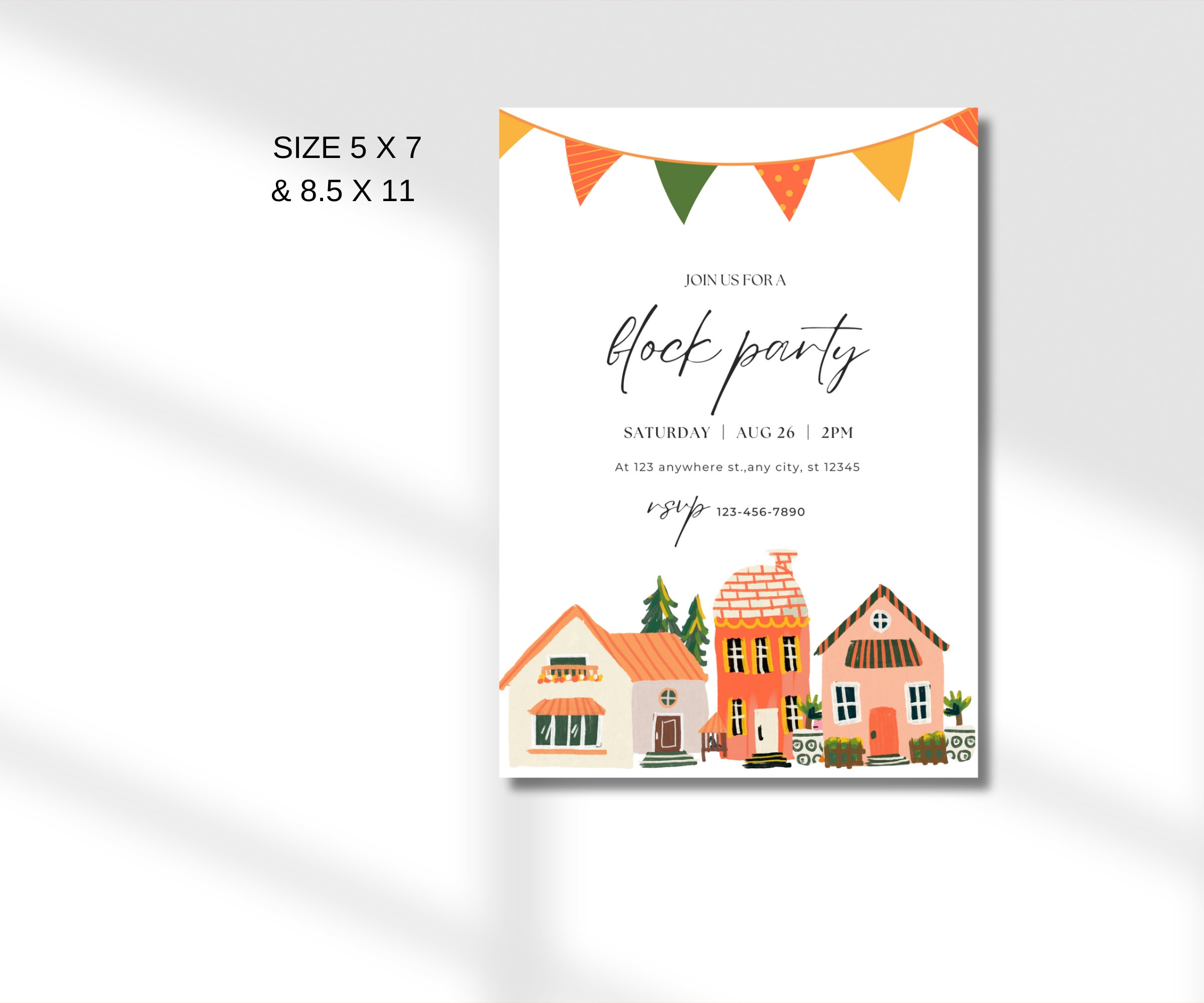 Neighborhood Block Party Invite Community Picnic, Neighborhood BBQ ...