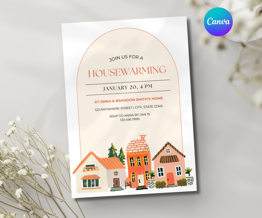 Housewarming Invitation Template New Home Invite House Warming ...
