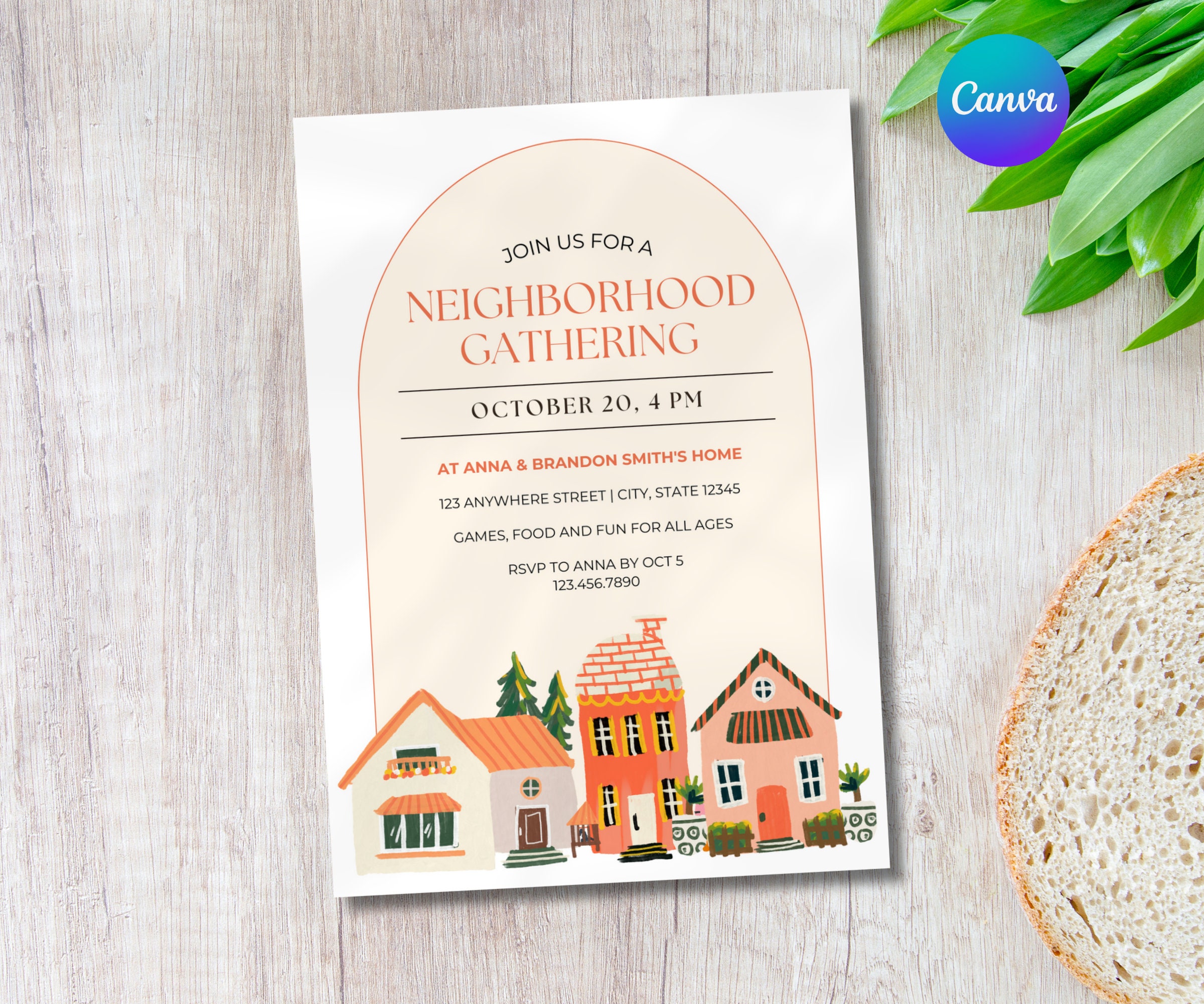 Neighborhood Party Backyard BBQ Invite, Neighborhood Block Party Invite ...