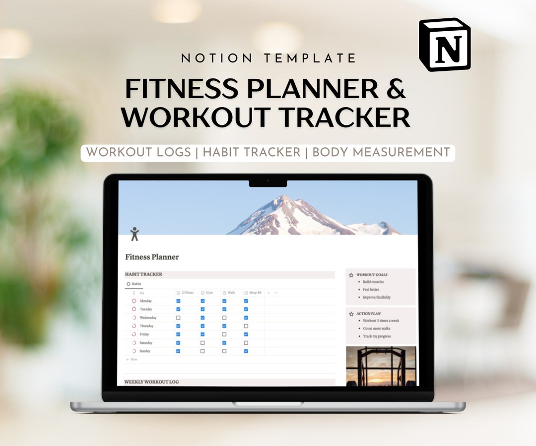 2024 Notion Workout Gym Journal, All in One Notion Fitness Workout Log ...