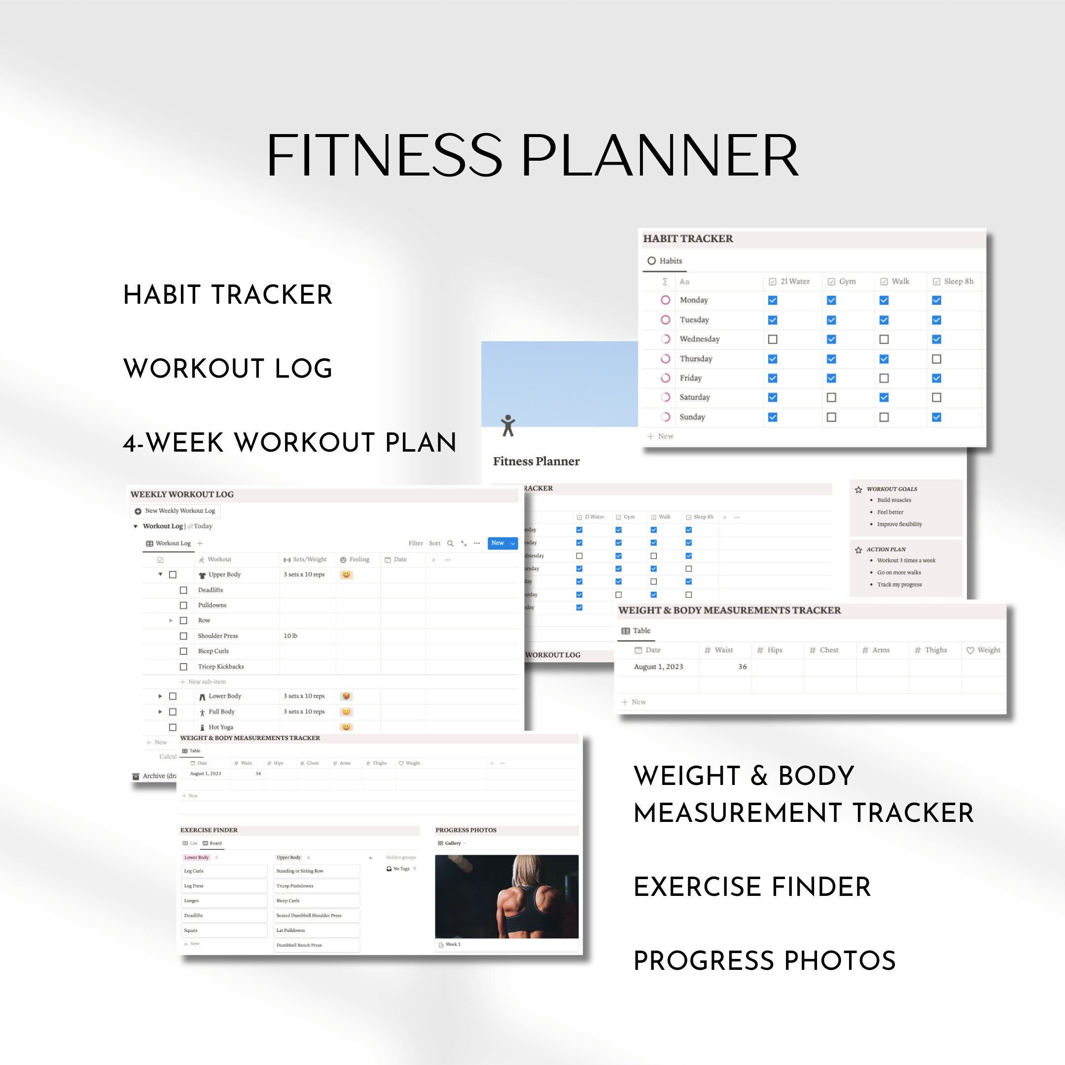 2024 Notion Workout Gym Journal, All in One Notion Fitness Workout Log ...
